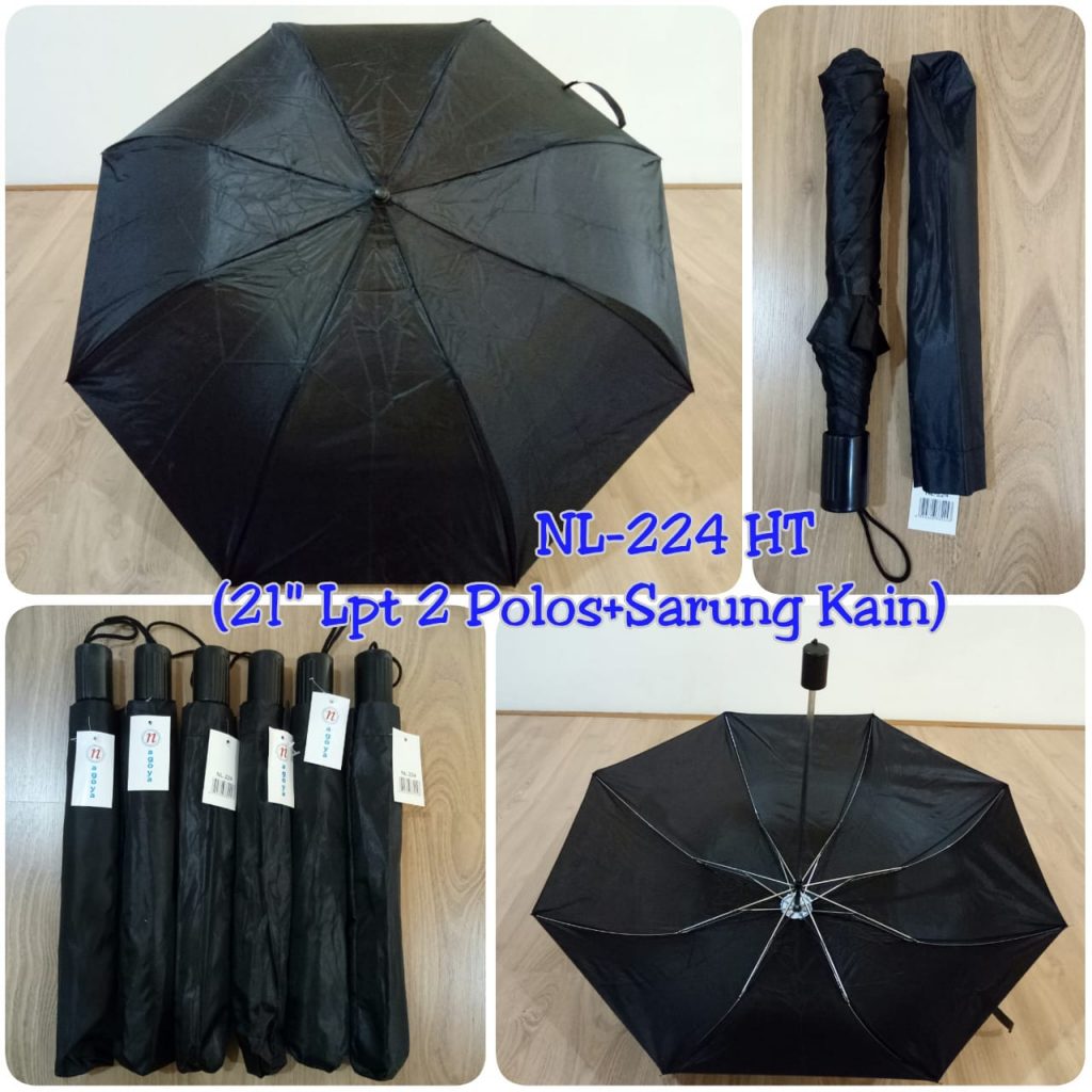Payung Lipat 2 HitamNL-224 HT | Souvenir Payung Promosi 0877 6262 1978