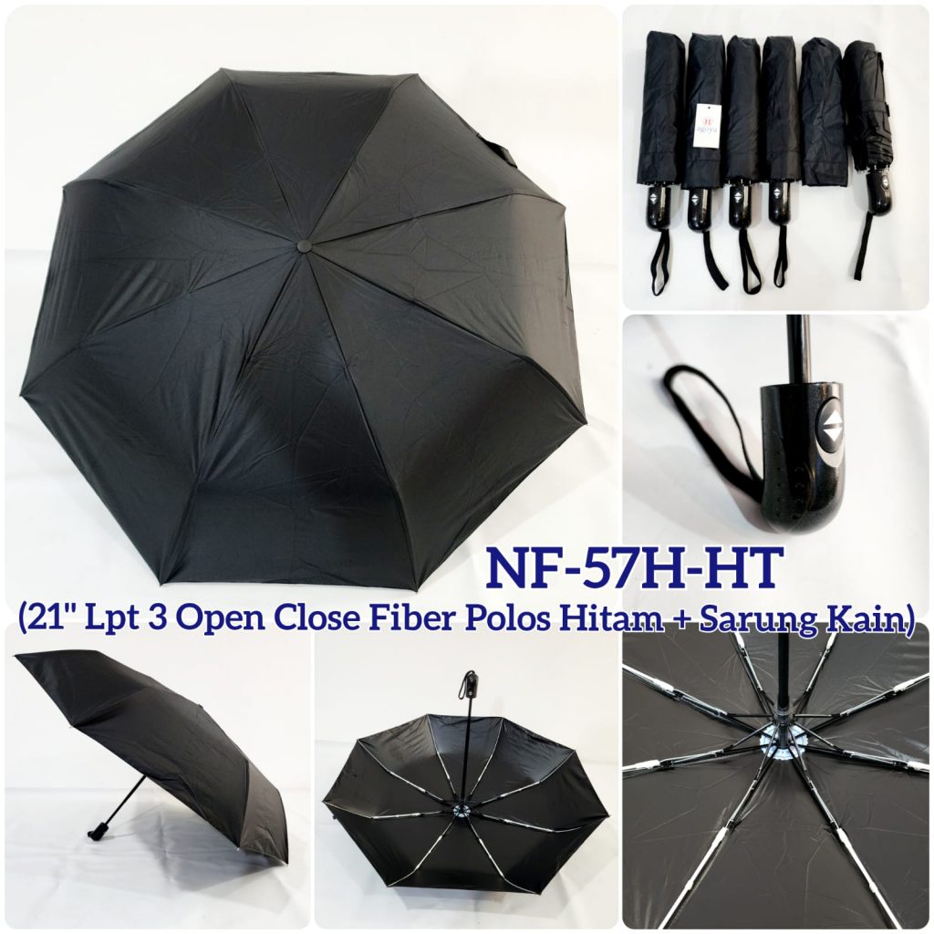 Payung Lipat 3 Otomatis Hitam | Souvenir Payung Promosi 0877 6262 1978